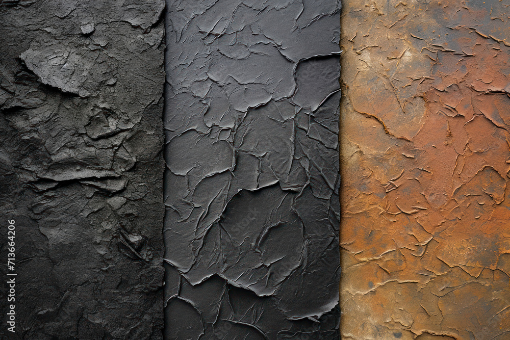 Letterpress ink textures. Set of 3 Rough, eroded lino print textures ...