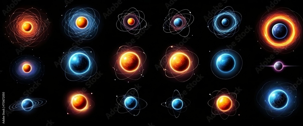 Science elements set concept Quantum Mechanics, formula, curvature of ...