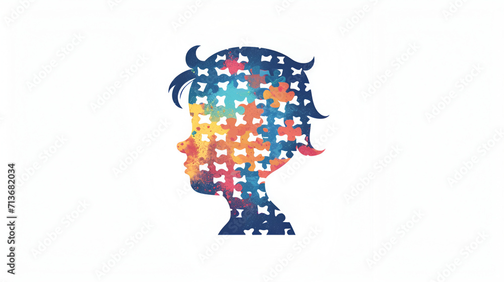 Generative AI. Autism. Child. Early signs of autism syndrome in ...