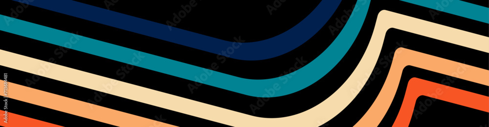 retro vintage 70s style stripes background poster lines. shapes vector ...