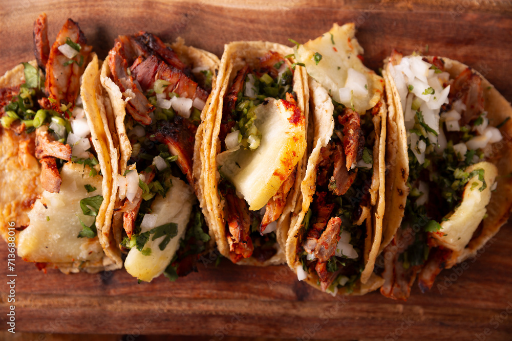 Tacos al pastor. Also known as Tacos de Trompo, they are the most ...