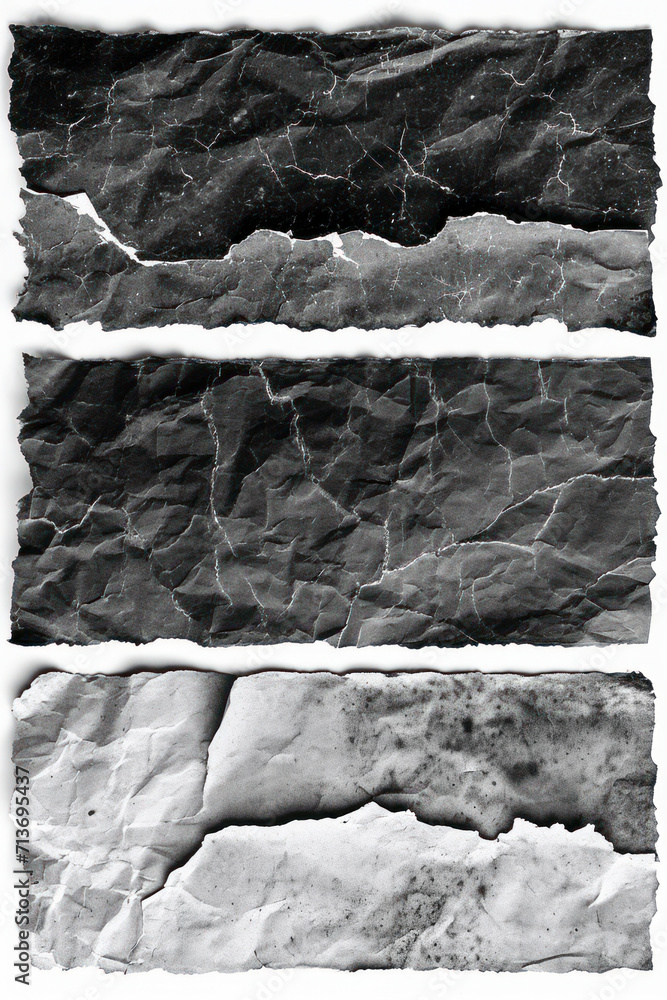 Vertical Letterpress ink textures. Set of 3 Rough, eroded lino print ...