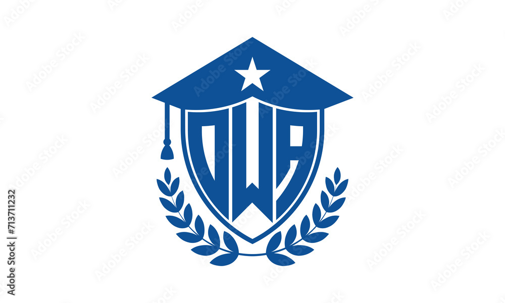 Vetor de OWA three letter iconic academic logo design vector template ...