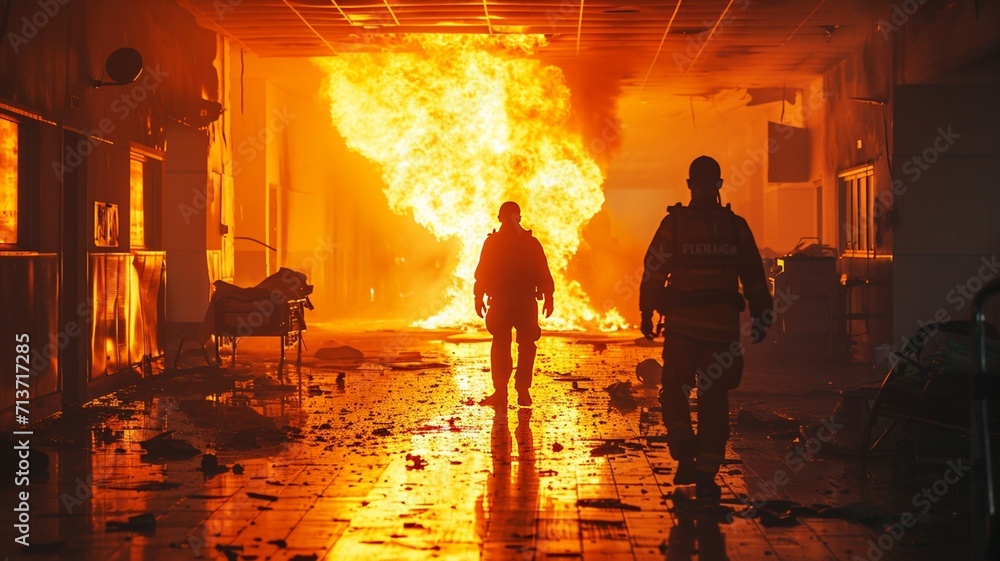 fire accident Inside the patient room of modern hospitals,generative ai ...