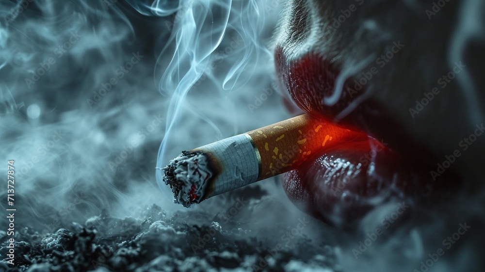 Dangerous cigarette smoke causing damage to lungs. Lung disease from ...