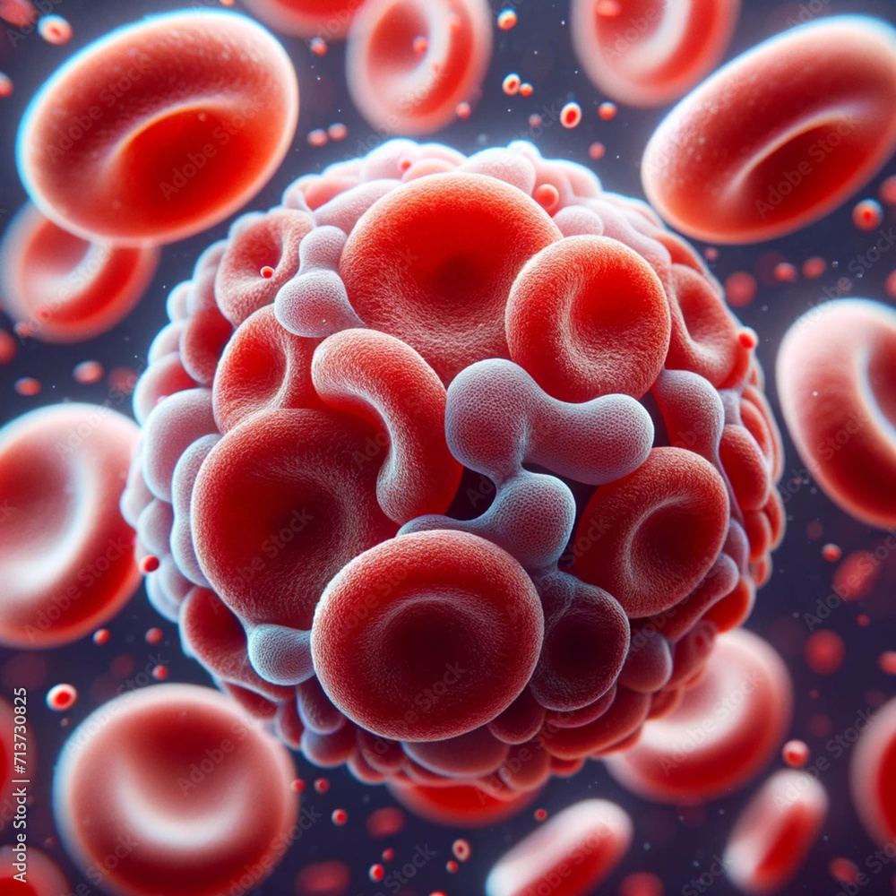 Macro of blood cells showing extreme close-up, Red blood cells in human ...