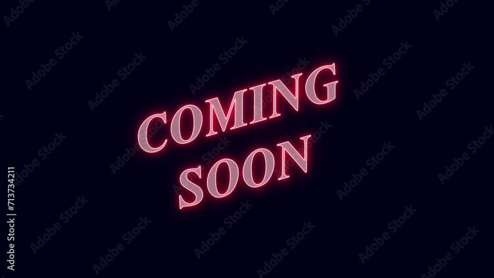 Vidéo Stock neon video animation coming soon, Coming soon text banner ...