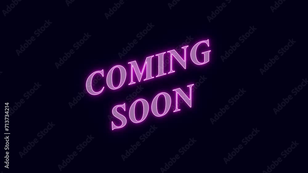 neon video animation coming soon, Coming soon text banner intro outro ...