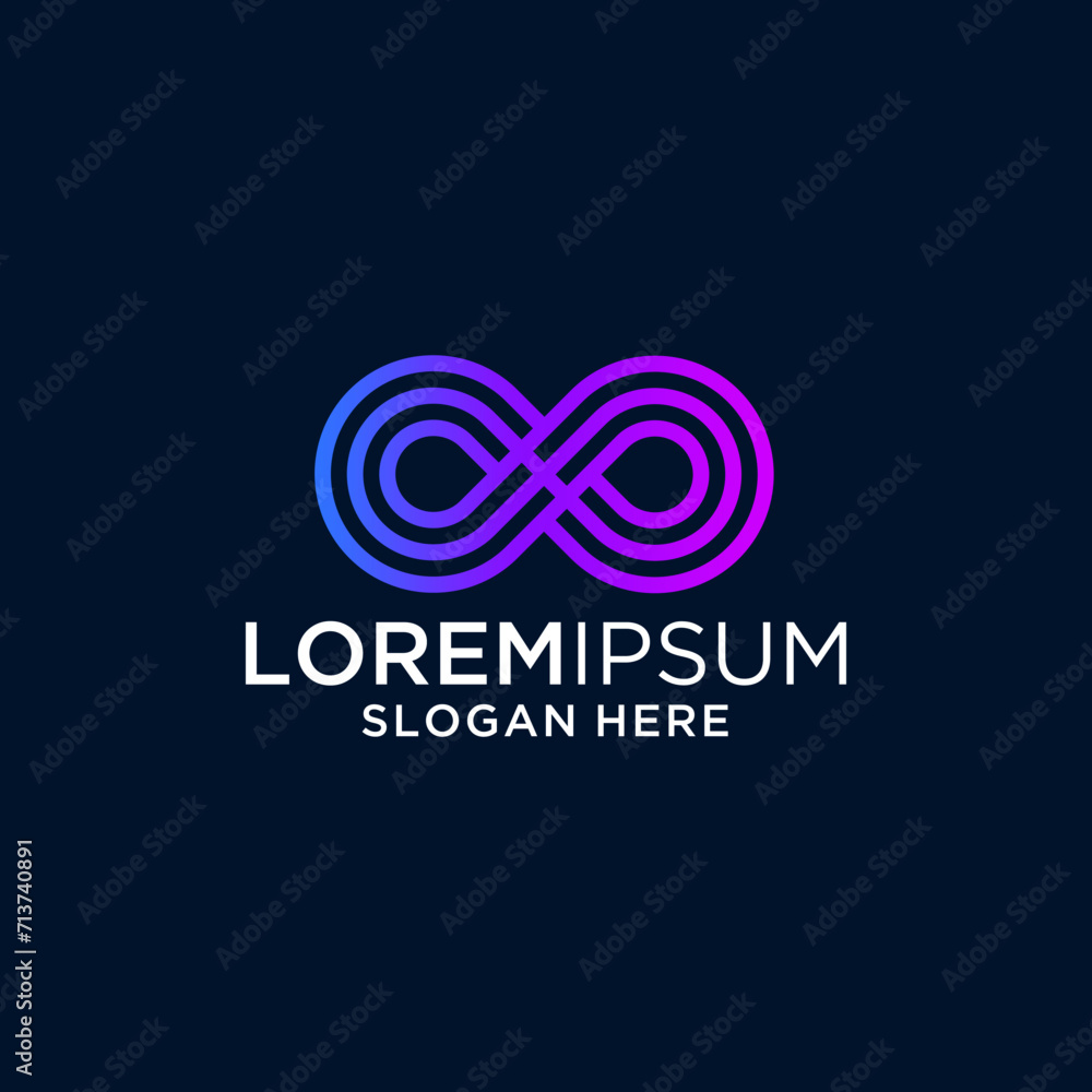 infinity symbol.\nVector illustration of overlapping rainbow lines ...