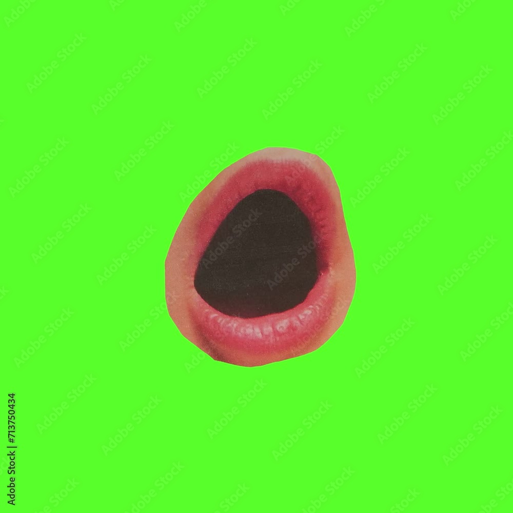 Sequence of different images of woman's beautiful full red lips. 2D ...