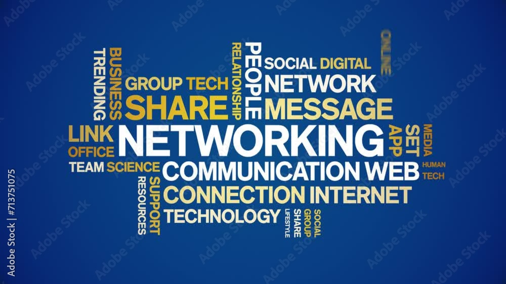 Networking animated tag word cloud;text design animation kinetic ...