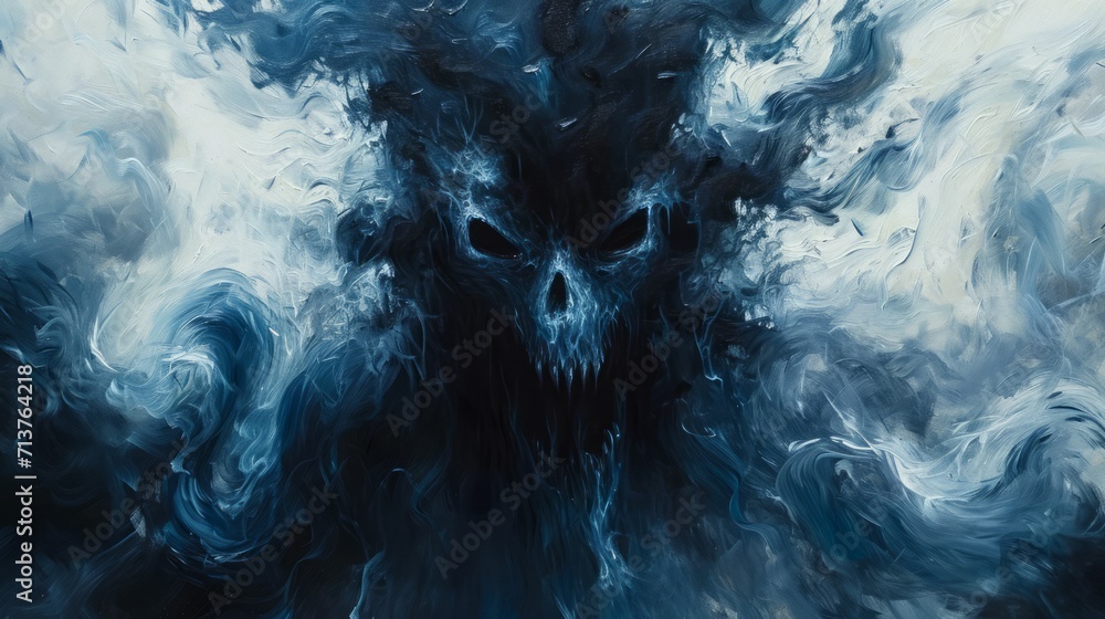 Wispy Smoke Forming a Menacing Monster Face, Suited for Dark Fantasy ...