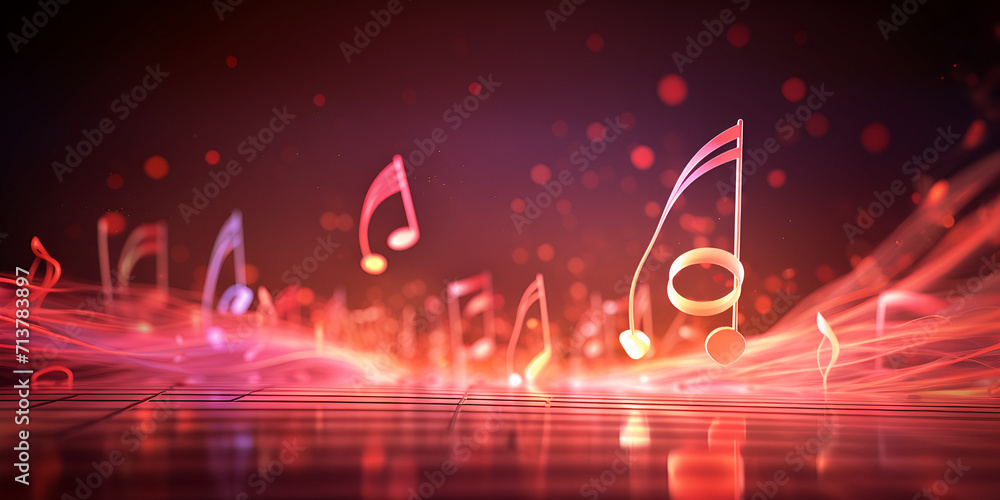 Red music background, Musical notes background colorfull music , Red ...