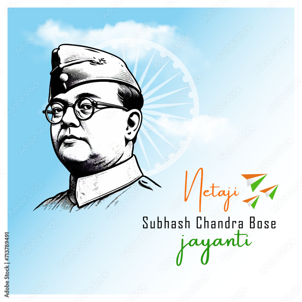 Netaji Subhash Chandra Bose Jayanti Vector Illustration Design Template ...