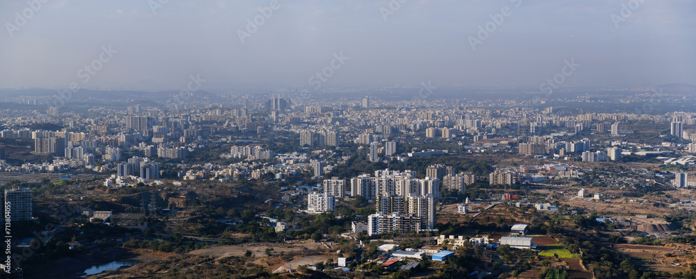 19 January 2024, Cityscape Skyline, Cityscape of Pune city Aerial ...