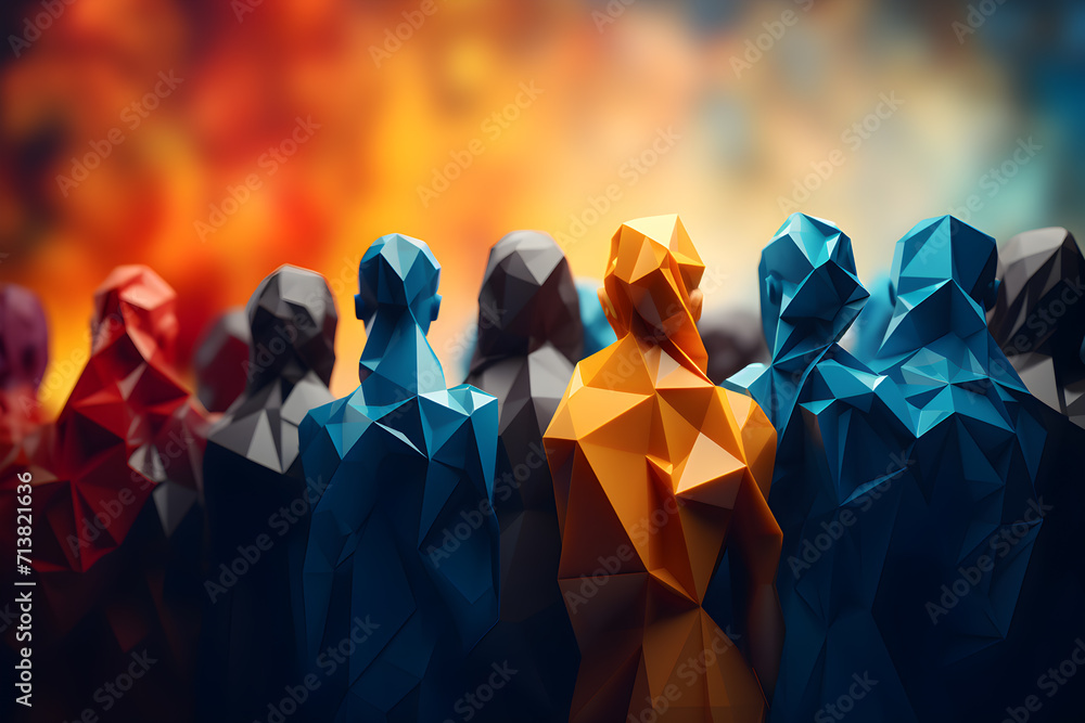 DEIB Diversity, Equity, inclusion, and Belonging concept. polygon ...