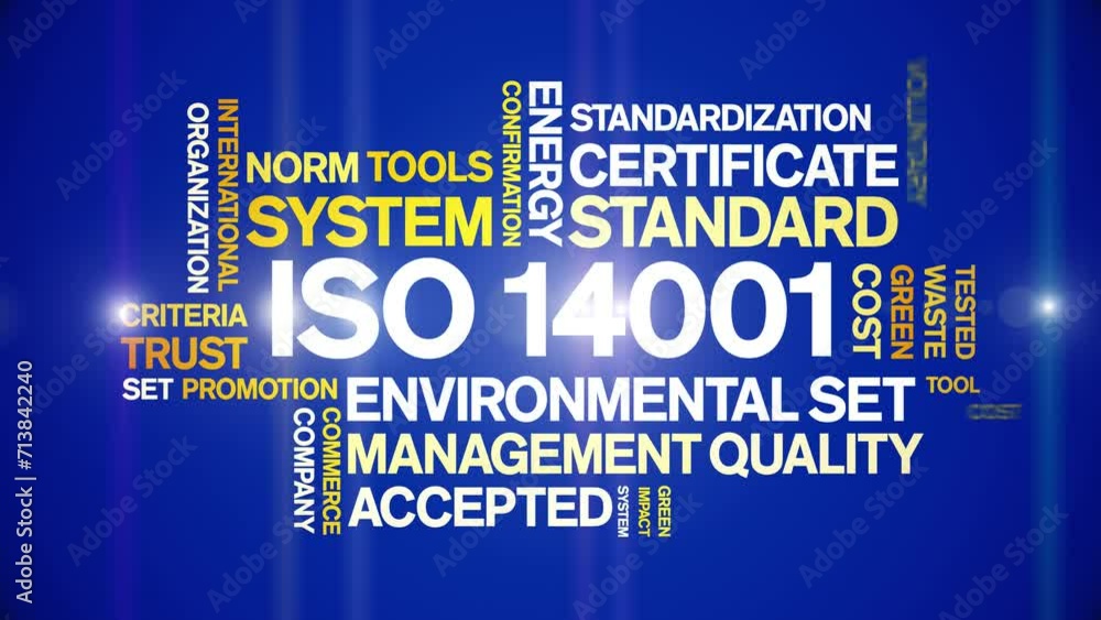 iso 14001 animated word cloud;text design animation tag kinetic ...