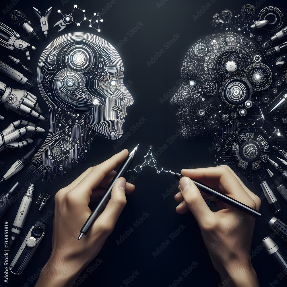 Human brain showing Intelligent thinking processing through the concept ...