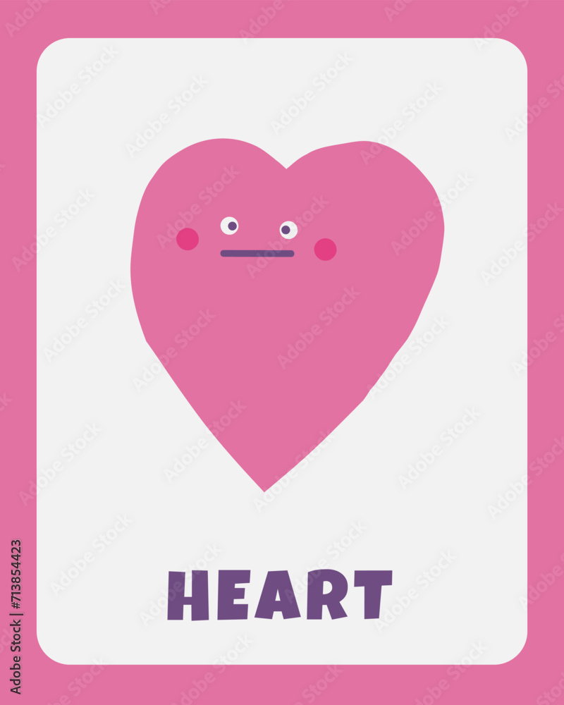 Learn shapes flashcard. Learning English words for kids. Cute hand ...