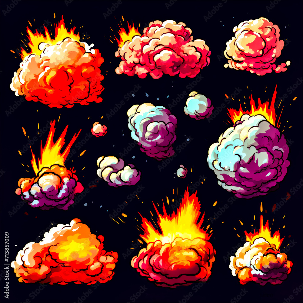 Bunch of different types of clouds with different colors and sizes of ...