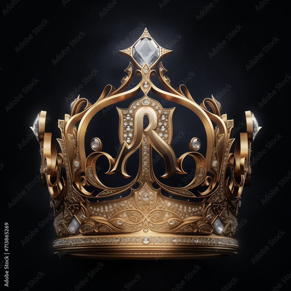 Royal gold crown on a Black background, Gold crown isolated, old crowns ...