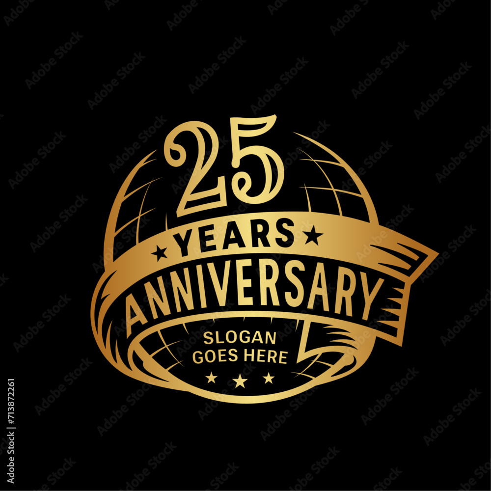 25 years anniversary design template. 25th logo. Vector and ...