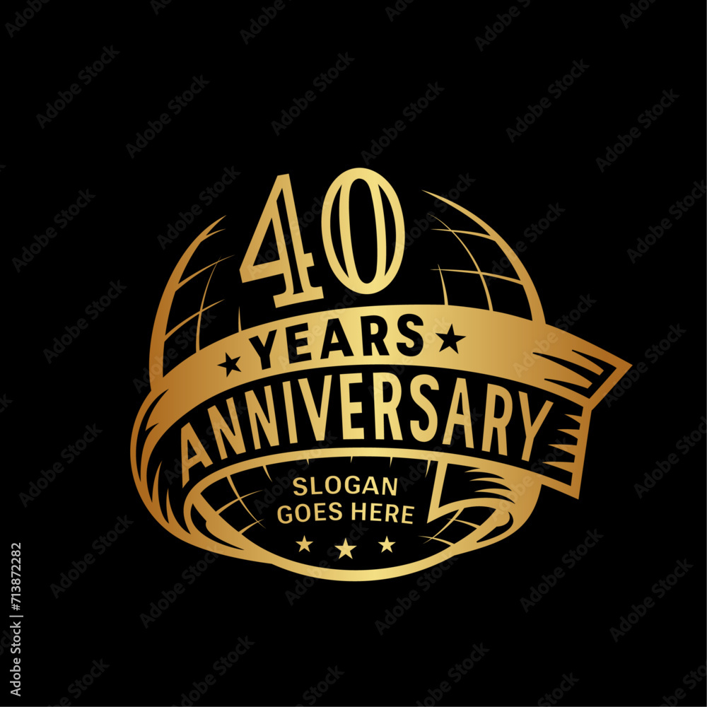 40 years anniversary design template. 40th logo. Vector and ...