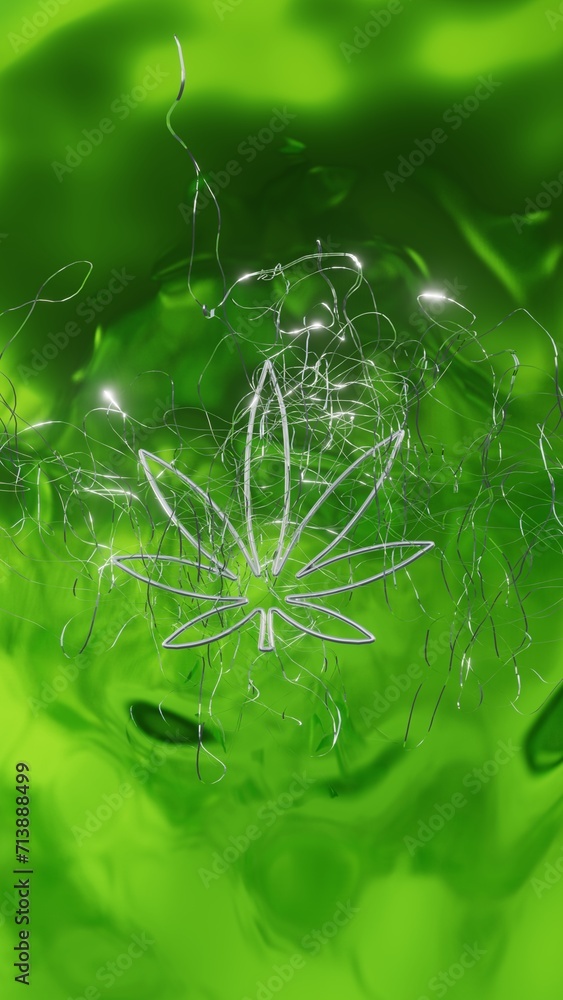 Timeless Glow, Liquid Metal Flow: pulsating metal cannabis leaf casts ...