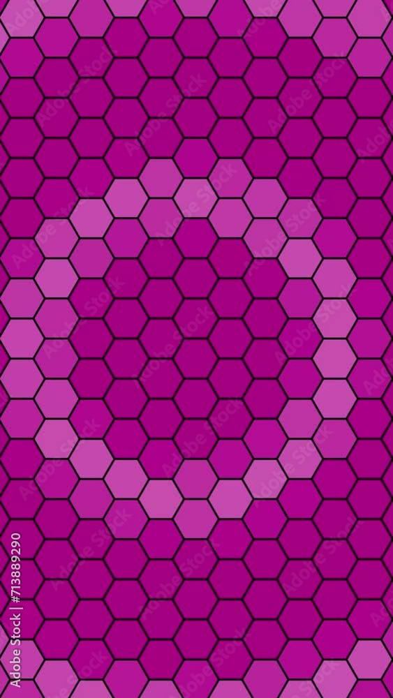 Glowing honeycomb shape pattern grid in circular Radial radiowave style ...