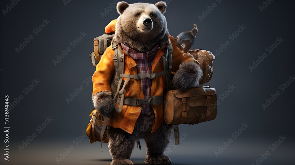 Adventure Awaits: Witness a bear explorer standing on hind legs ...