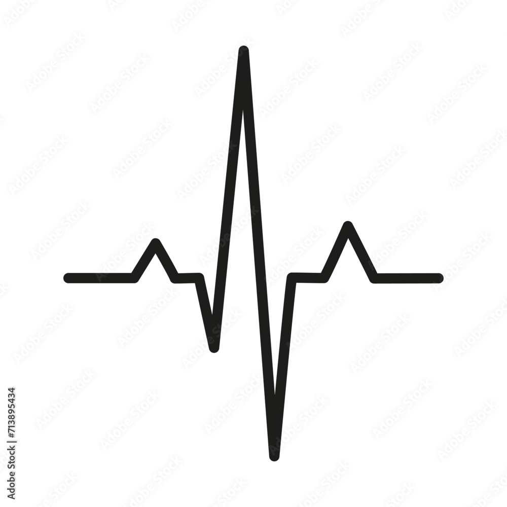 Heart cardiogram icon in linear style. Medical logo. Health medical symbol. Vector illustration ...