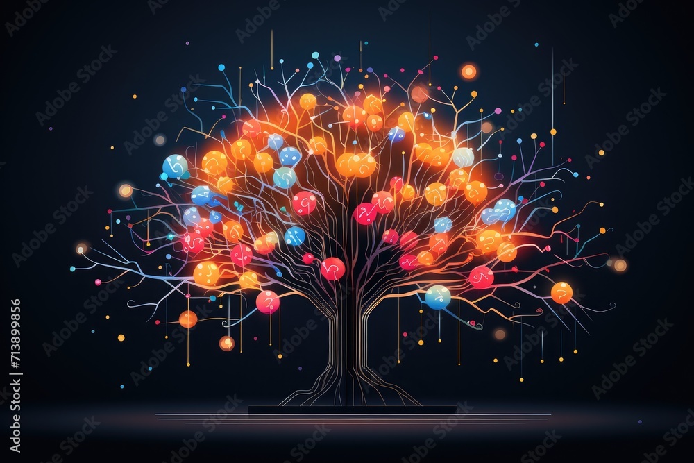 Stockillustratie Neuronal network neurons, brain synapses connections ...