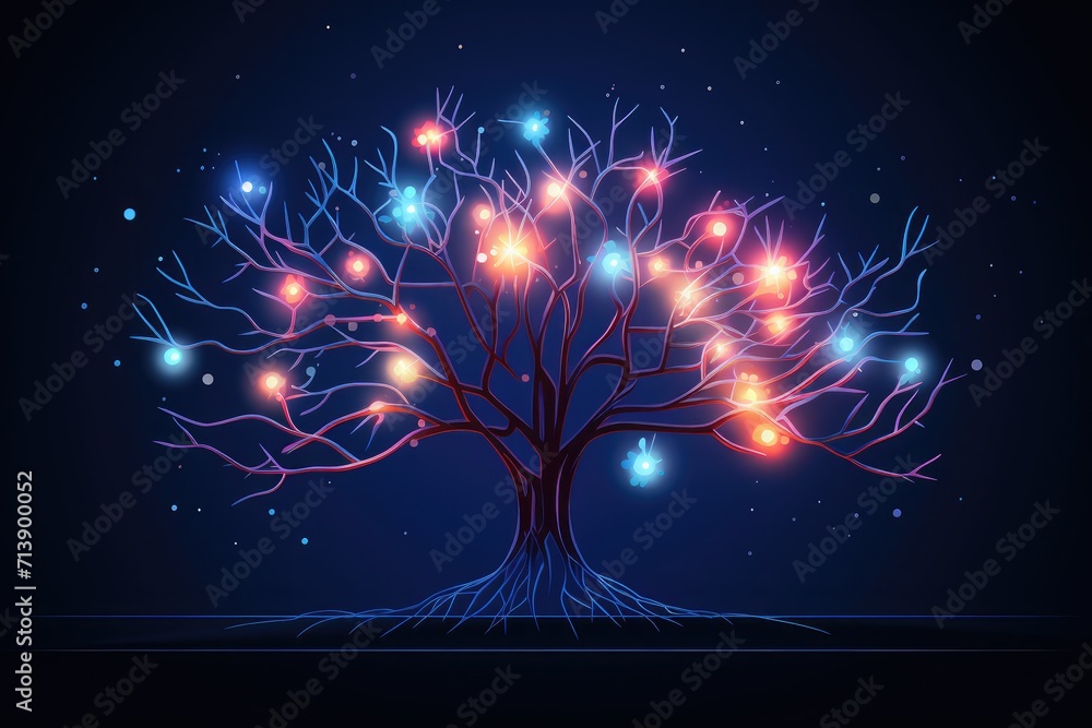 Neuronal network neurons, brain synapses connections to Peripheral ...