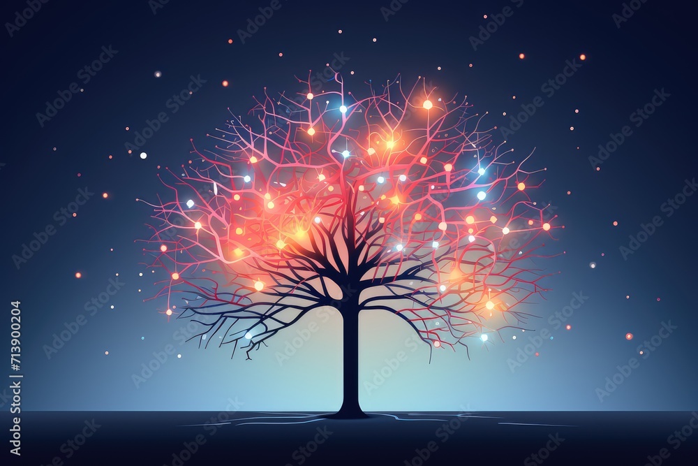 Neuronal network neurons, brain synapses connections to Peripheral ...