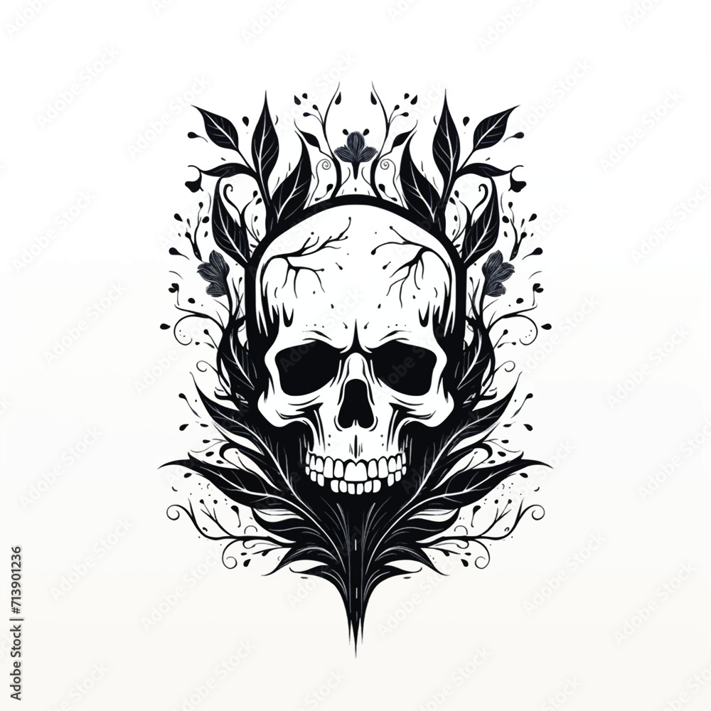 Vetor de Hand drawn turkey dilophosaurus skull hand drawn house wedding ...