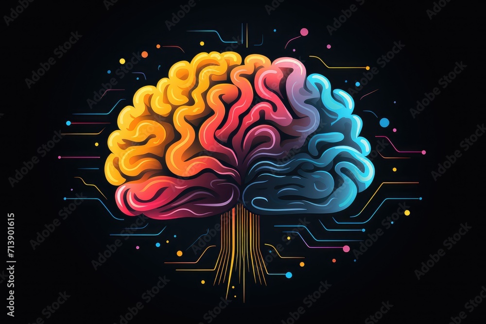 3D medical illustration human brain organ. Intelligence, wisdom and ...