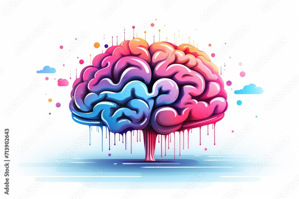 3D medical illustration human brain anatomy. Intelligence, wisdom and ...