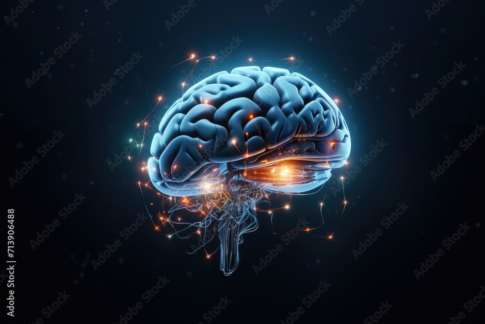 Nebula Neural Colorful Brain Cell Energy Connections, Brain Dots ...