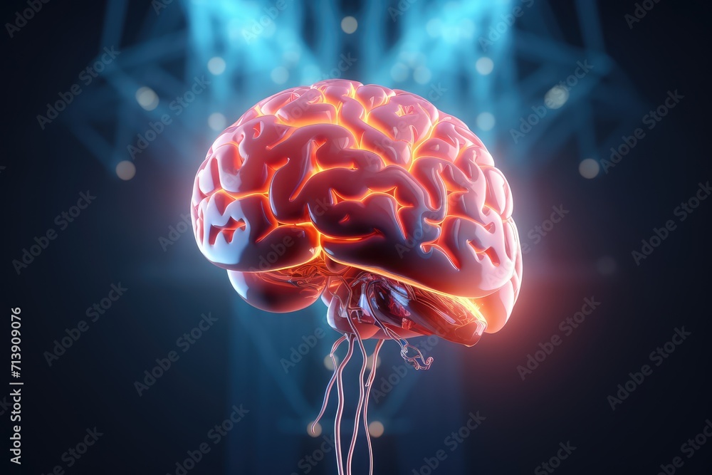 Human Brain Medtech, AI models Head cyborg technology imaging ...