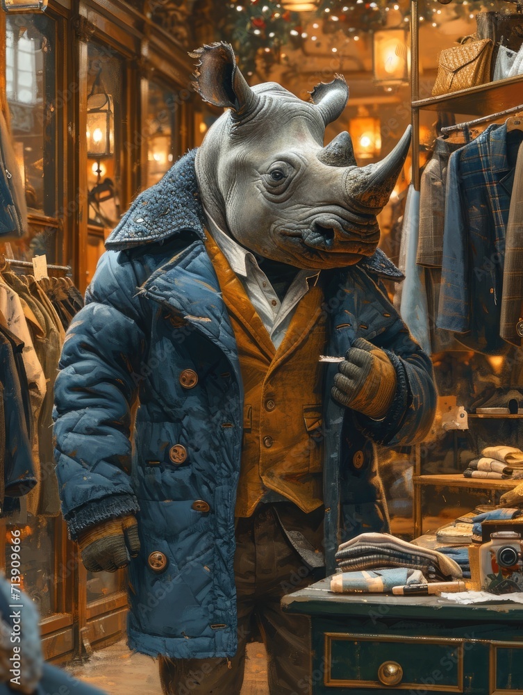 Half man half animal It has the head of a rhinoceros and lives in ...