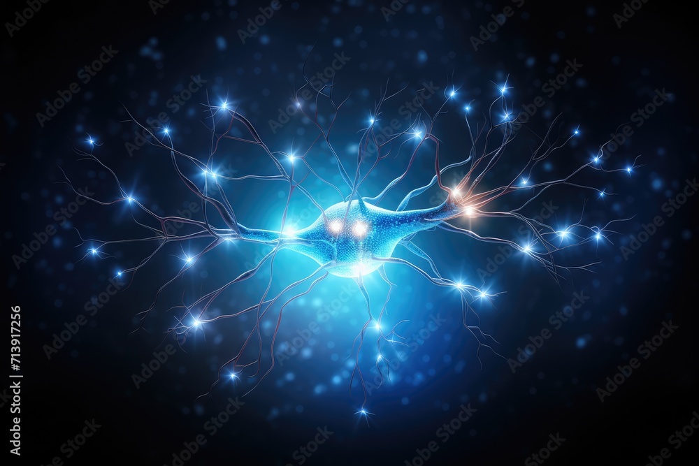 Neural Colorful Brain Nerve Cell Energy Connection, Brain Dots Pattern ...