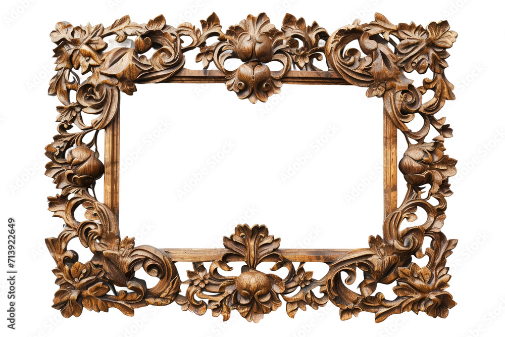 Exotic Wood Inlay Frame Isolated on Transparent Background Stock Photo ...