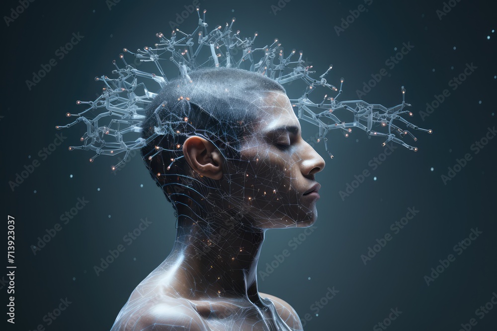 Human mind neural synapse communicating Neurotransmission GABA (Gamma ...