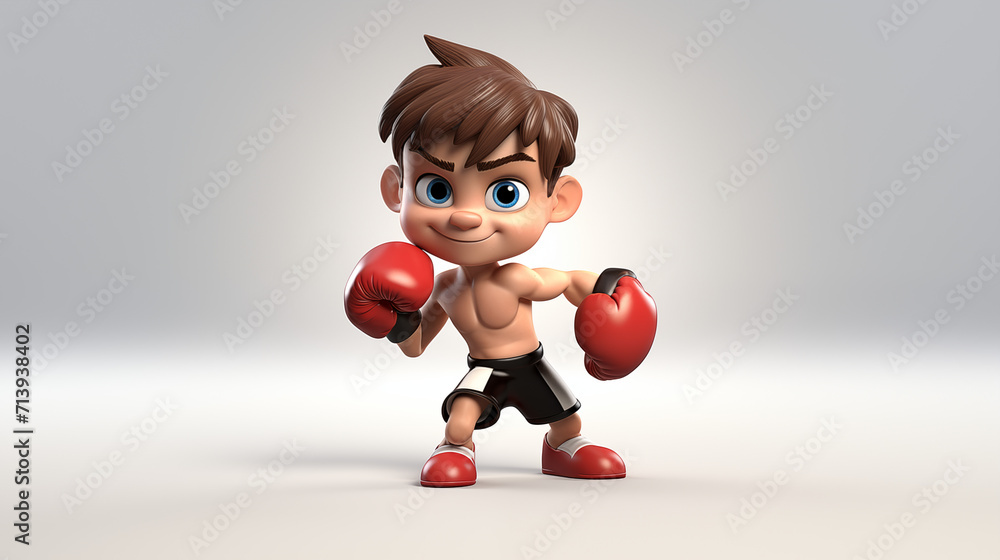 Cartoon Boxer man isolated on white background Stock Illustration ...