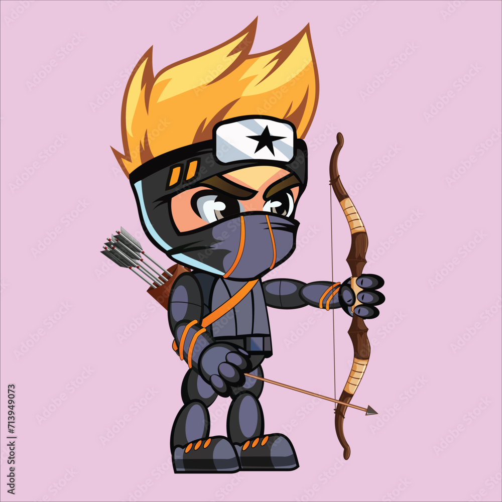 2d character animation archery bow and arrow pose 4 Stock Vector ...