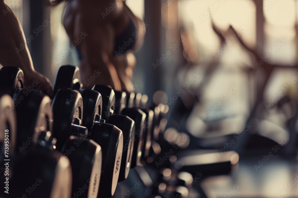 Strength in Detail: A Fitness Enthusiast Dedicates to a Gym Workout ...