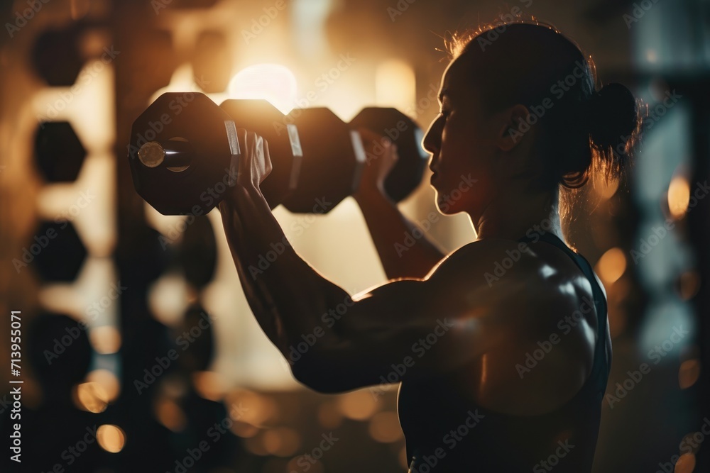 Strength in Detail: A Fitness Enthusiast Dedicates to a Gym Workout ...