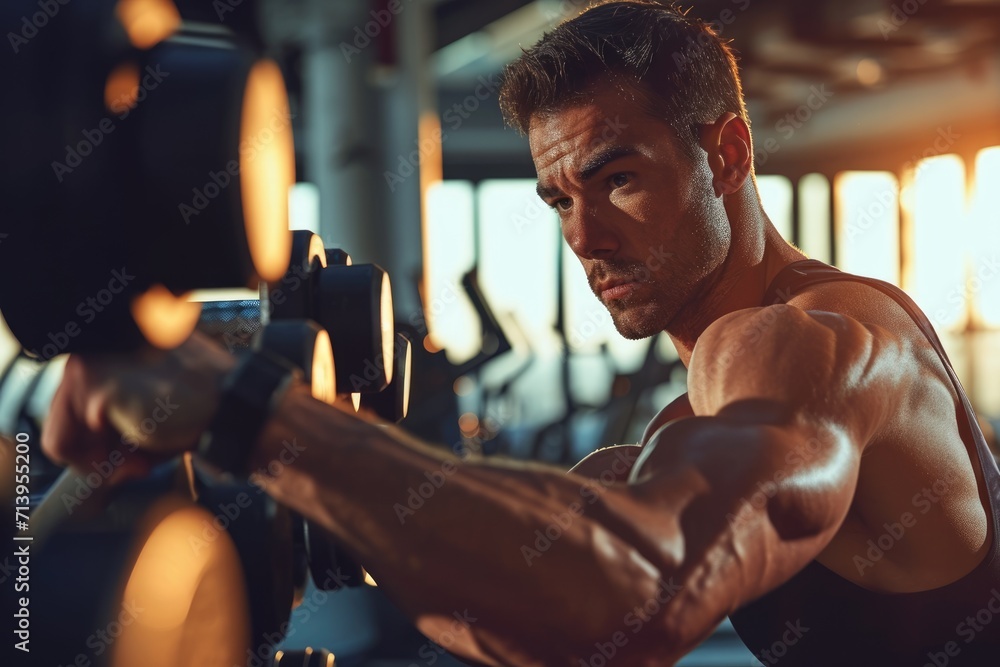 Strength in Detail: A Fitness Enthusiast Dedicates to a Gym Workout ...