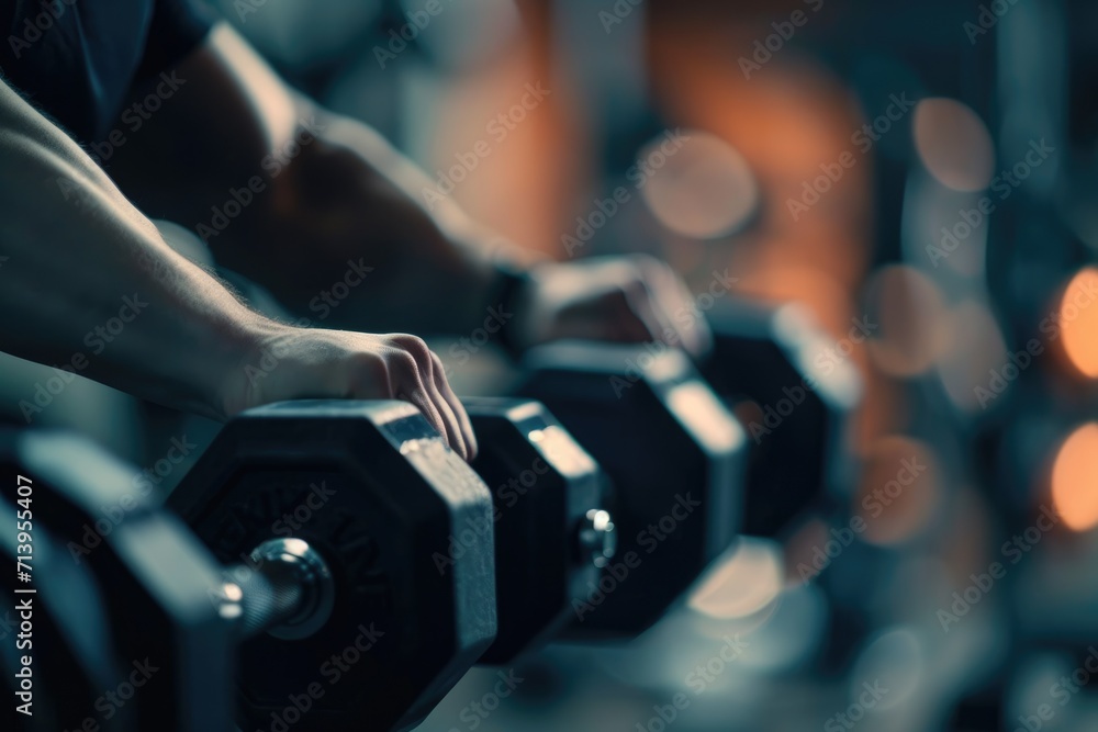 Strength in Detail: A Fitness Enthusiast Dedicates to a Gym Workout ...