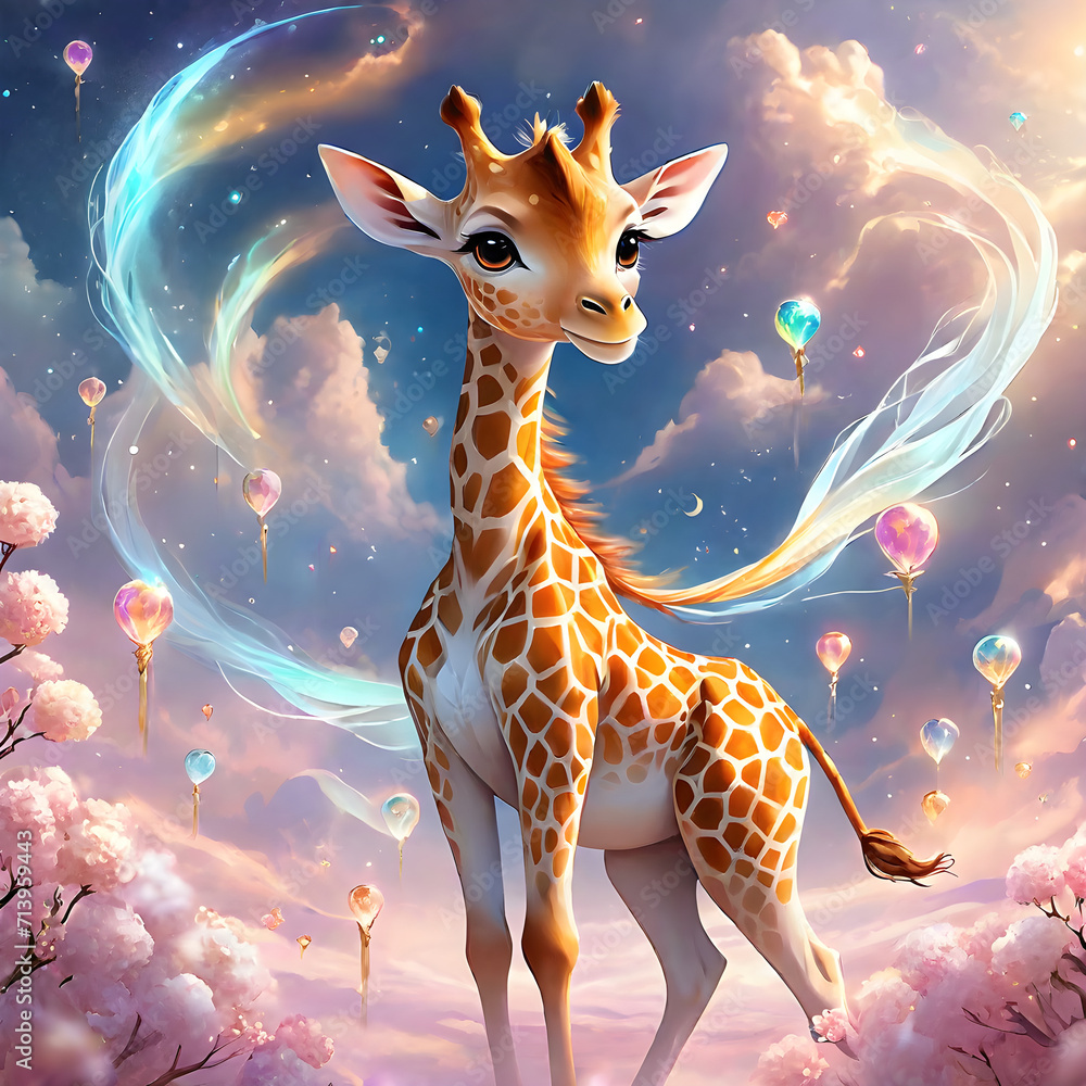 Ethereal Fantasy concept art of chibi giraffe is truly a sight to ...